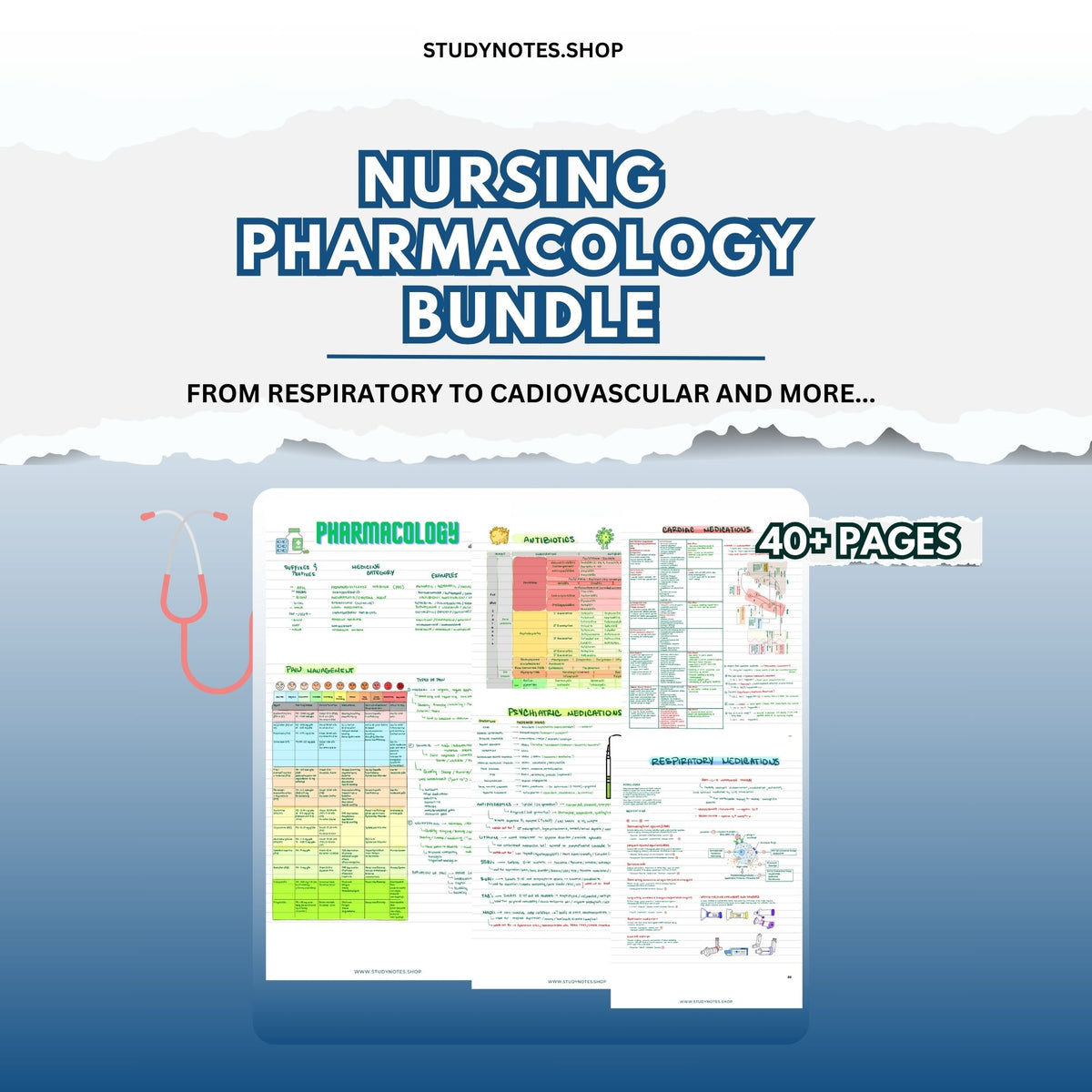 Nursing Pharmacology Bundle - NCLEX Pharmacology | 40 pages | PDF ...